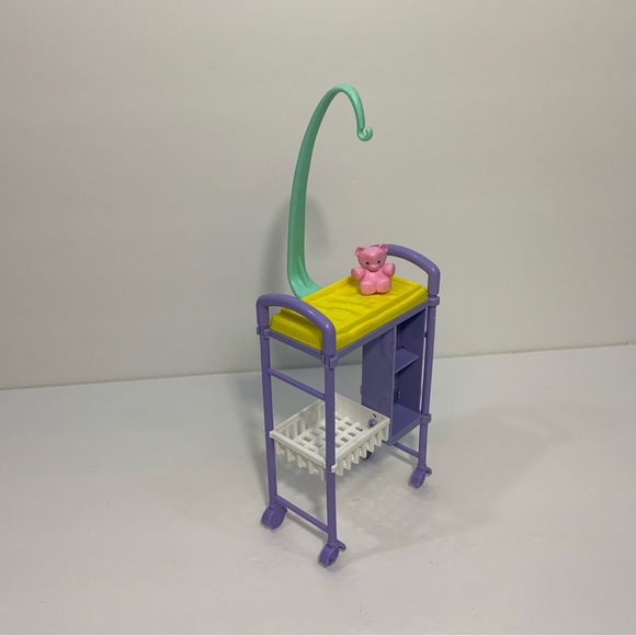 Barbie | Toys | Barbie Purple Yellow Baby Nursery Changing Table Pink ...